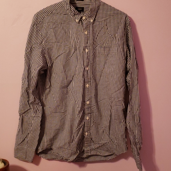 J. Crew Factory | Shirts | J Crew Slim Fit Navy White Gingham Long Sleeve | Poshmark